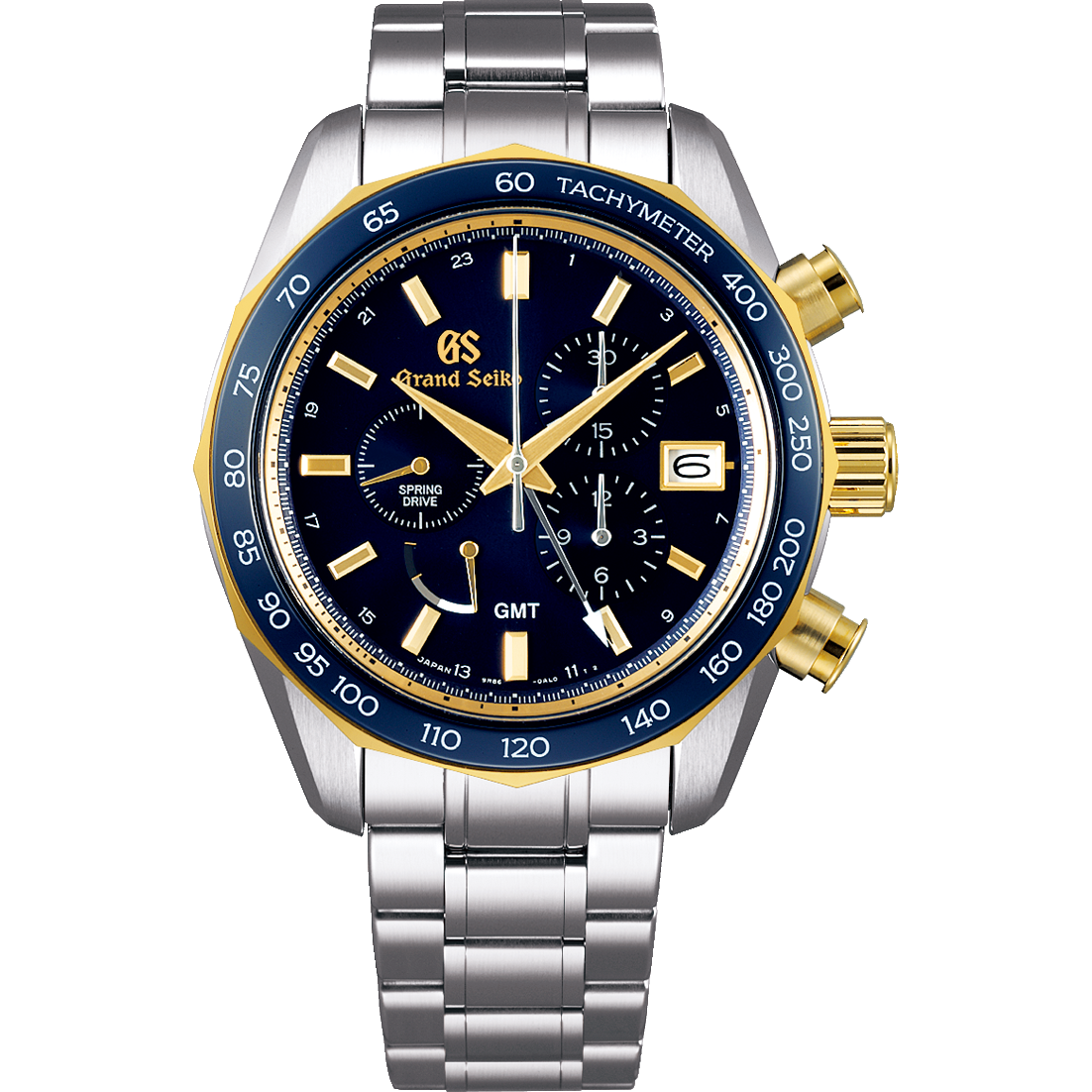 Grand Seiko Spring Drive Chronograph Gold Blue SBGC242 Watch – Grand ...